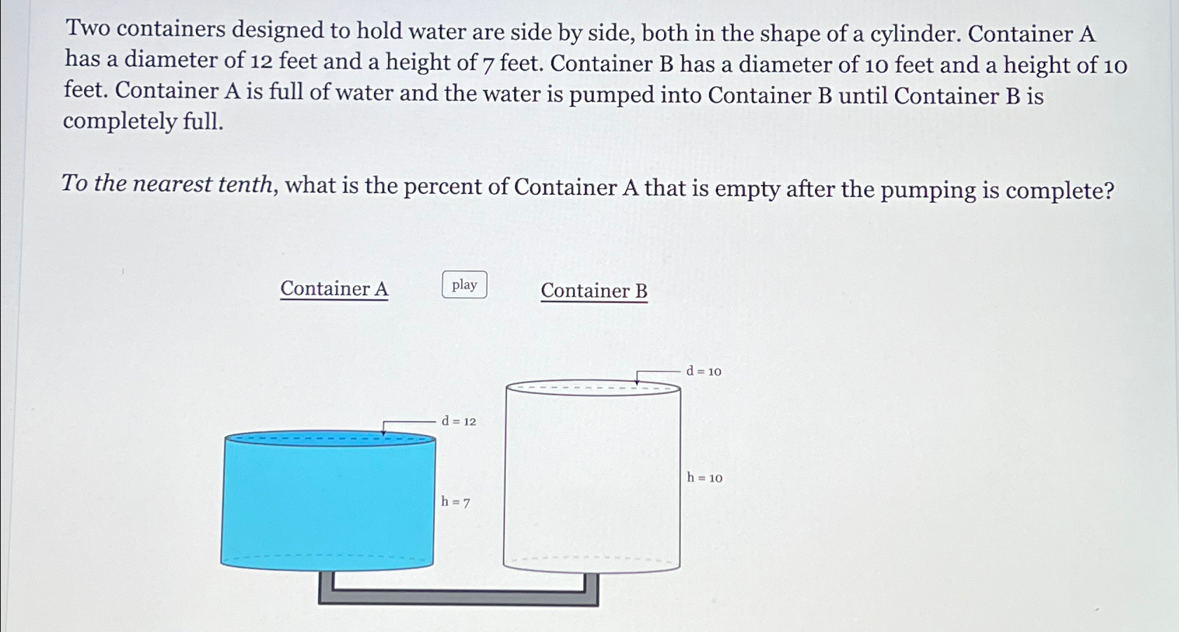 Solved Two containers designed to hold water are side by | Chegg.com