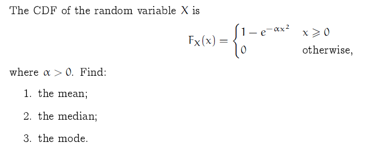 Solved The CDF of the random variable x | Chegg.com
