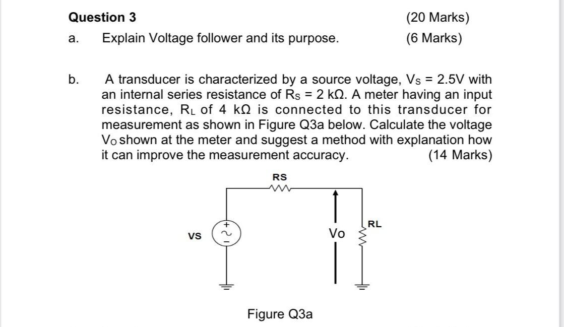 Solved A transducer is characterized by a source voltage, | Chegg.com