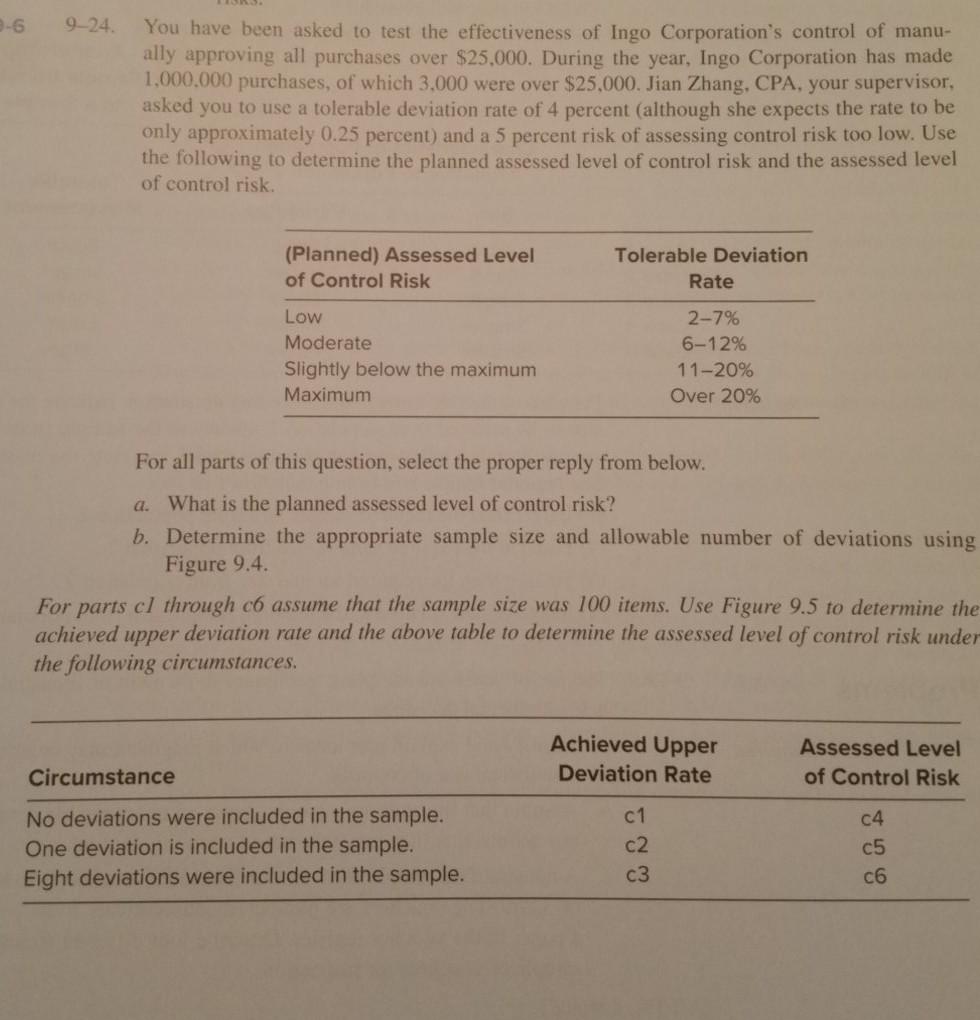 Solved 9-24 You have been asked to test the effectiveness of | Chegg.com