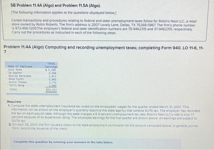 Solved SB Problem 11.4A (Algo) and Problem 11.5A (Algo). | Chegg.com Solved SB Problem 11.4A (Algo) and Problem 11.5A (Algo). | Chegg.com