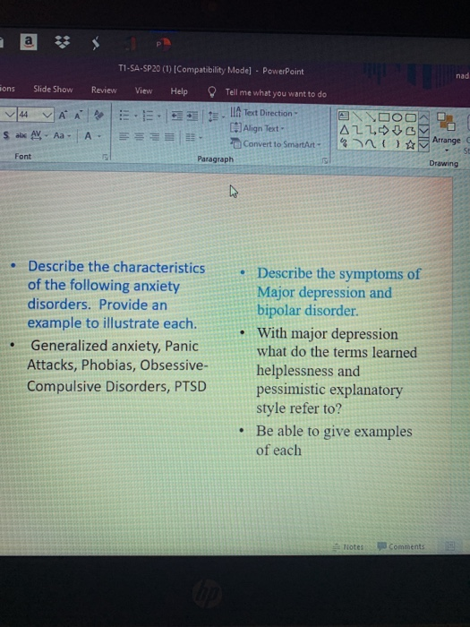 Solved T1-SA-SP20 (1) (Compatibility Mode] - PowerPoint H | Chegg.com