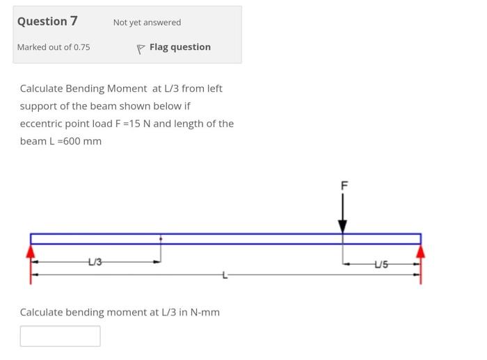 Solved Calculate Bending Moment at L/3 from left support of | Chegg.com