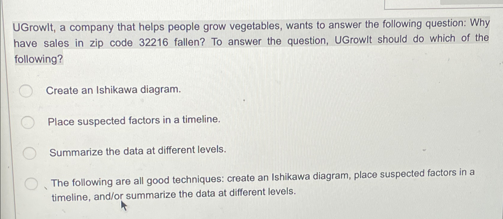 Solved UGrowlt, a company that helps people grow vegetables, | Chegg.com
