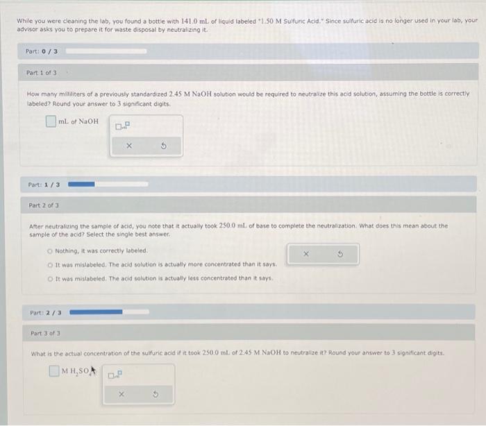 Solved While you were cleaning the lab, you found a bottle | Chegg.com