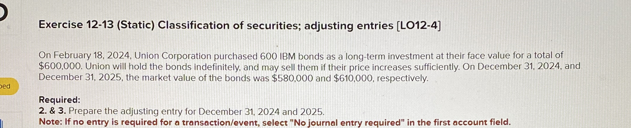 Solved Exercise 12-13 (Static) ﻿Classification of | Chegg.com