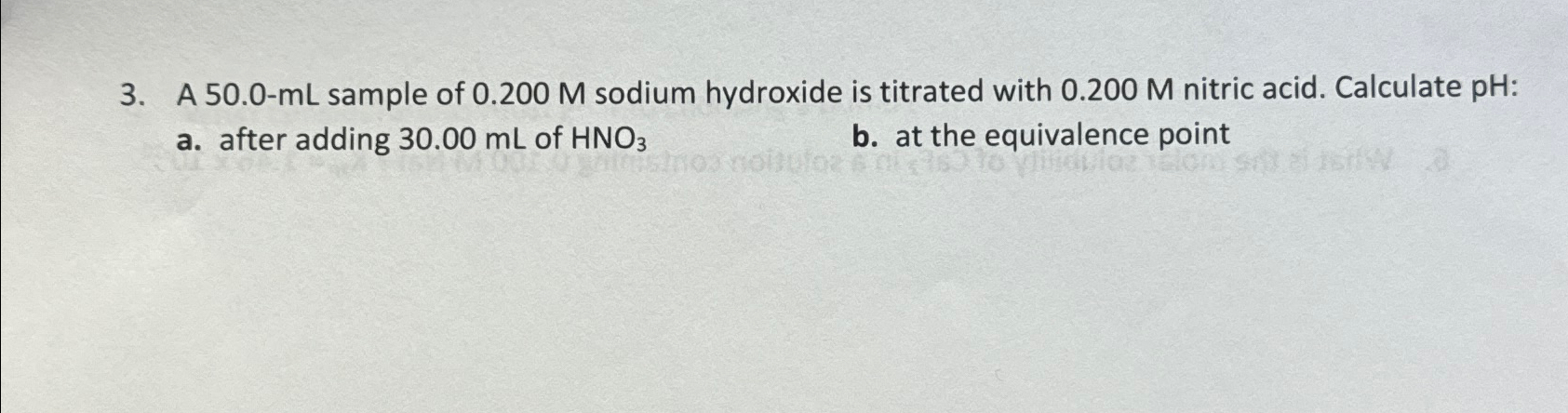 Solved A 50.0-mL ﻿sample of 0.200M ﻿sodium hydroxide is | Chegg.com
