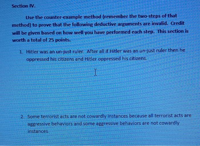 Solved Section IV. Use the counter-example method (remember | Chegg.com