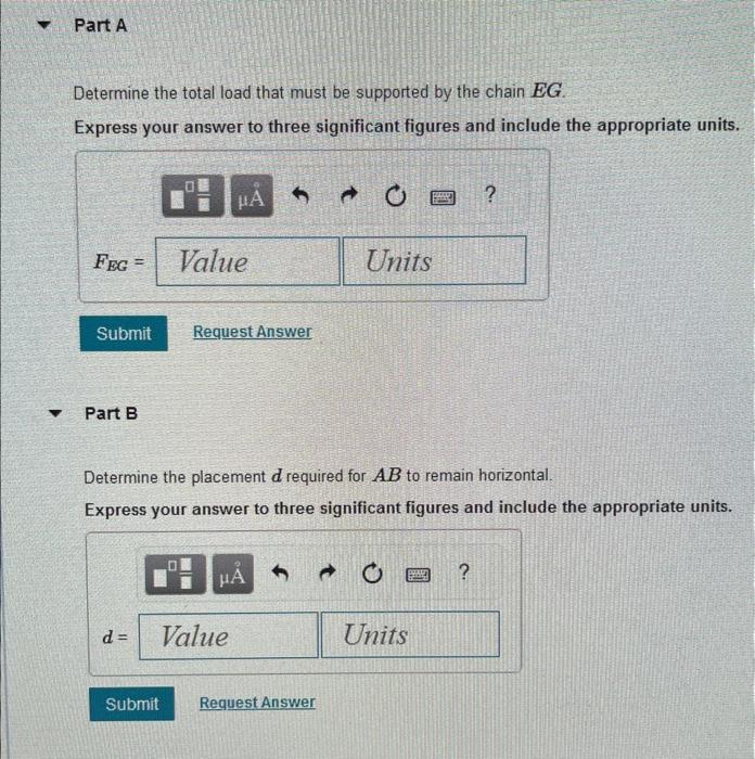 Solved The double tree AB is used to support the loadings | Chegg.com