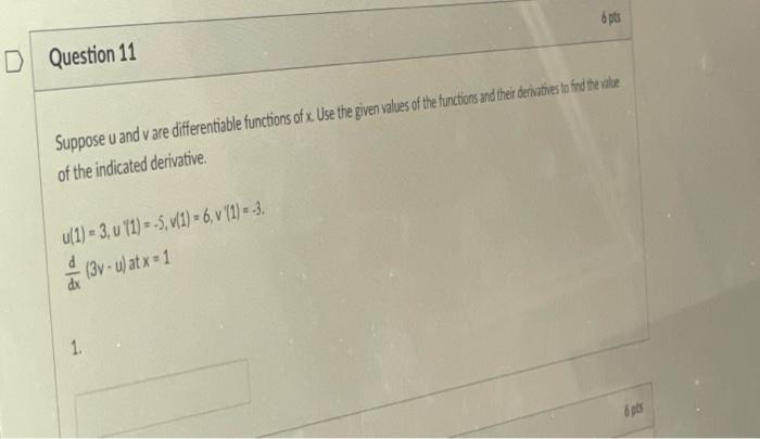 Solved Suppose u and v are differentiable functions of x Use | Chegg.com
