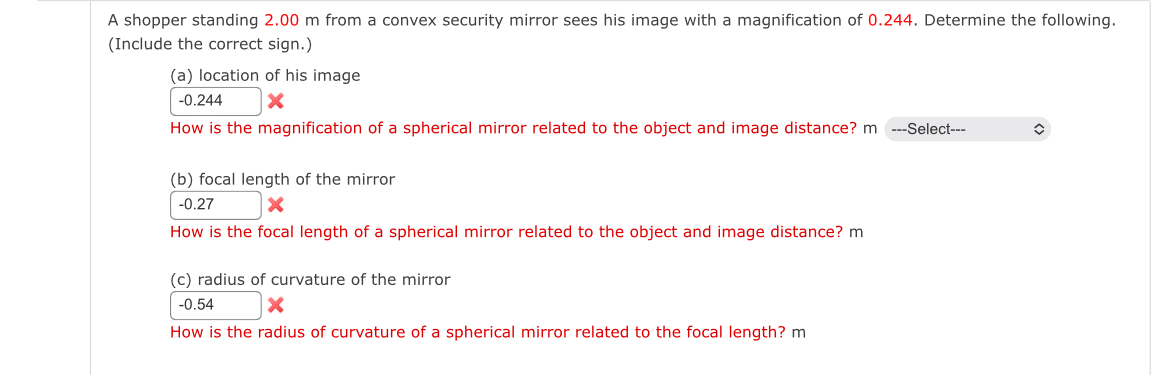Solved A shopper standing 2.00m ﻿from a convex security | Chegg.com