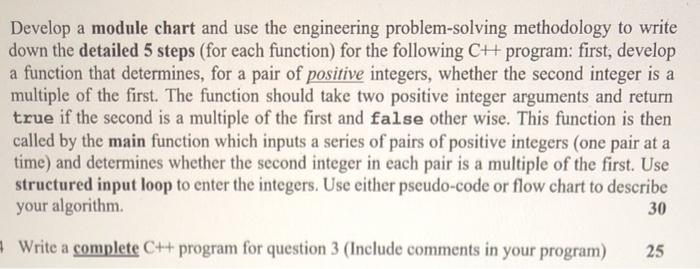 Solved Develop a module chart and use the engineering | Chegg.com