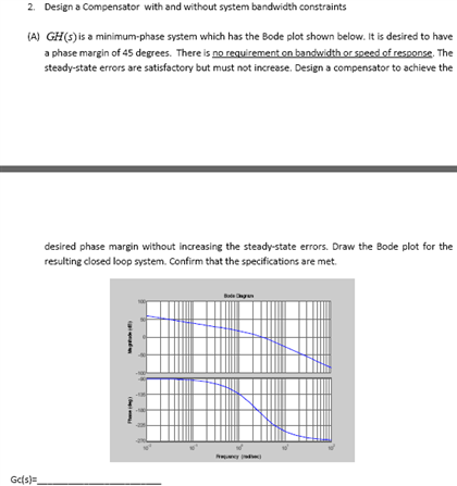 Solved Design a Compensator with and without system | Chegg.com