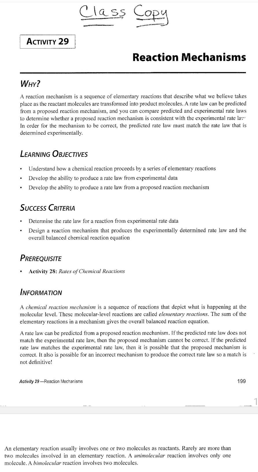 Solved Reaction Mechanisms WHY ? A reaction mechanism is a | Chegg.com