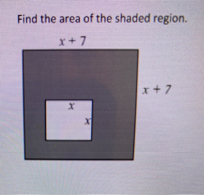 Solved Find the area of the shaded region. | Chegg.com