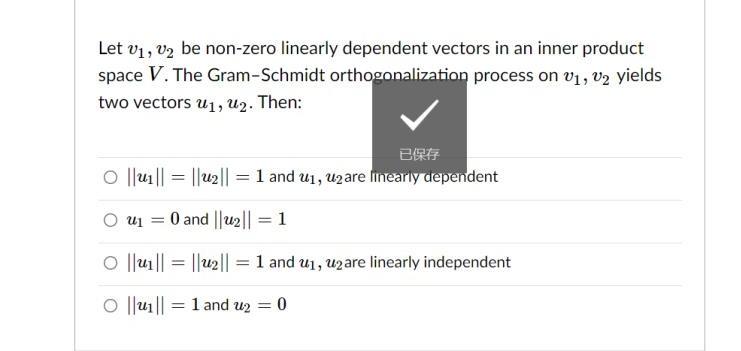 Solved Let V1, V2 be non-zero linearly dependent vectors in | Chegg.com