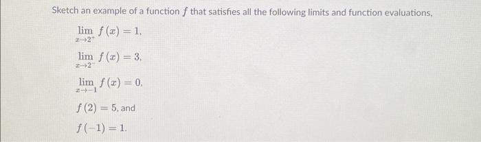 Solved Sketch an example of a function f that satisfies all | Chegg.com