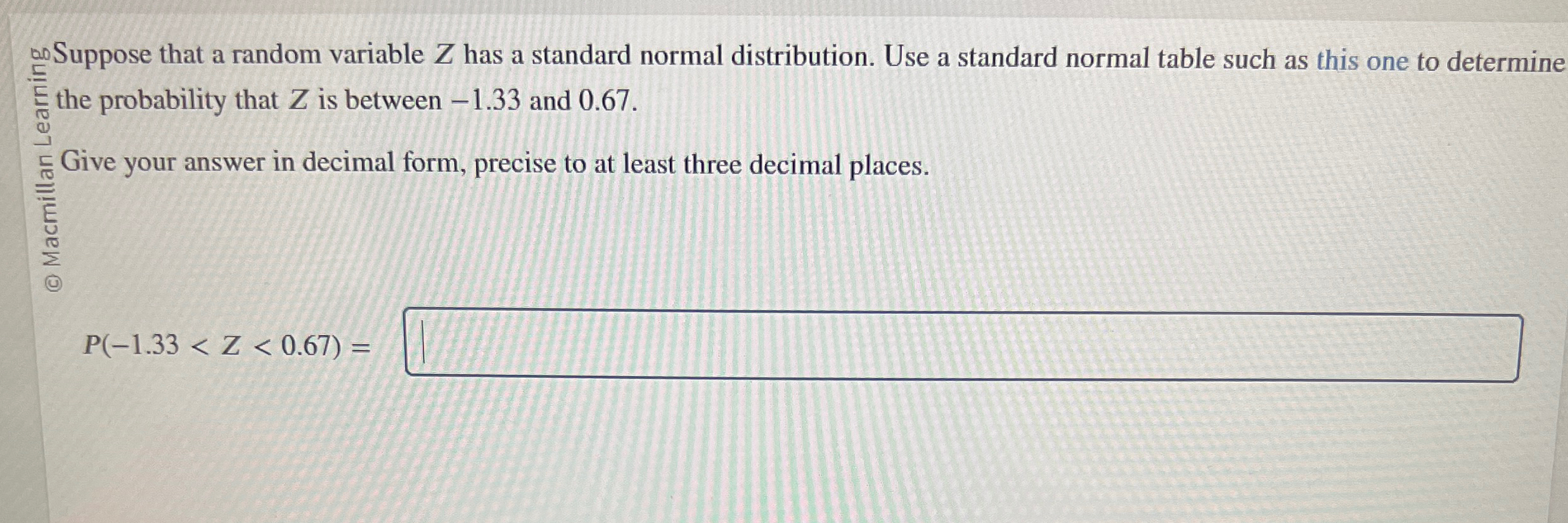 Solved os Suppose that a random variable Z ﻿has a standard | Chegg.com
