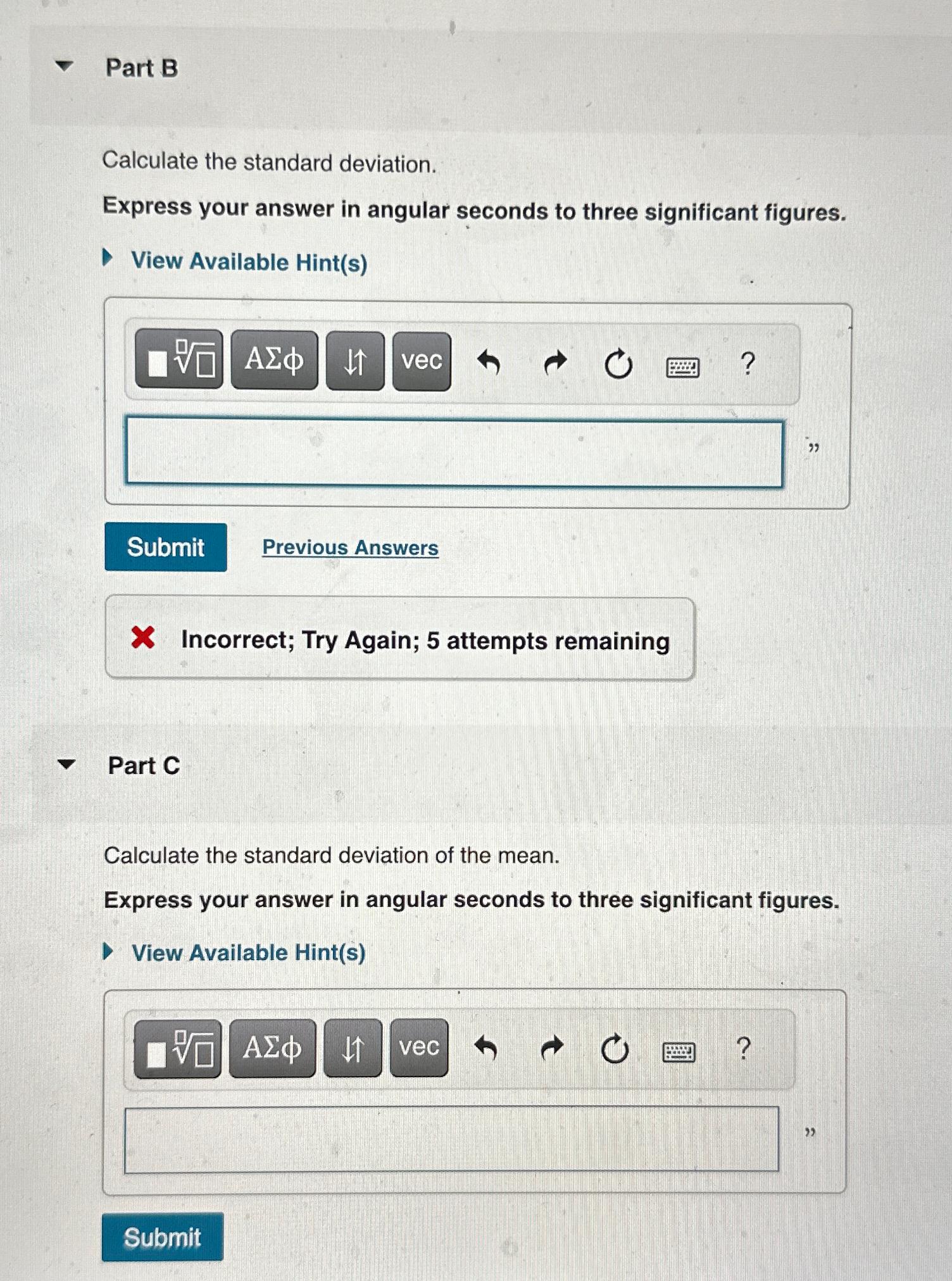 Solved An angle is observed repeatedly using the same | Chegg.com