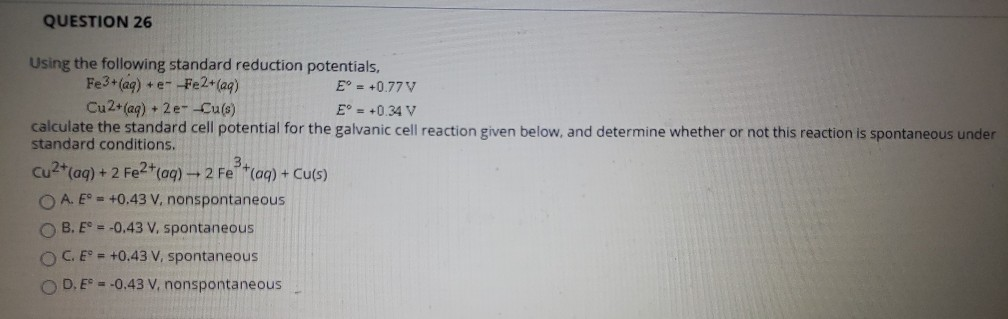 Solved Question 26 Using The Following Standard Reduction