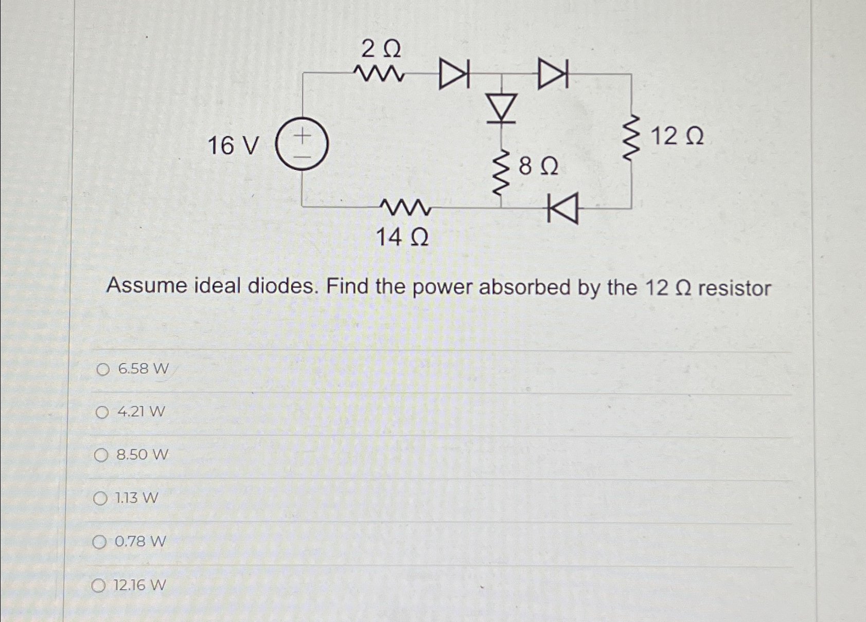 Solved Assume ideal diodes. Find the power absorbed by the | Chegg.com