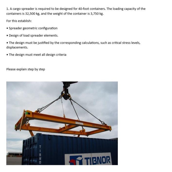 Solved A cargo spreader is required to be designed for | Chegg.com