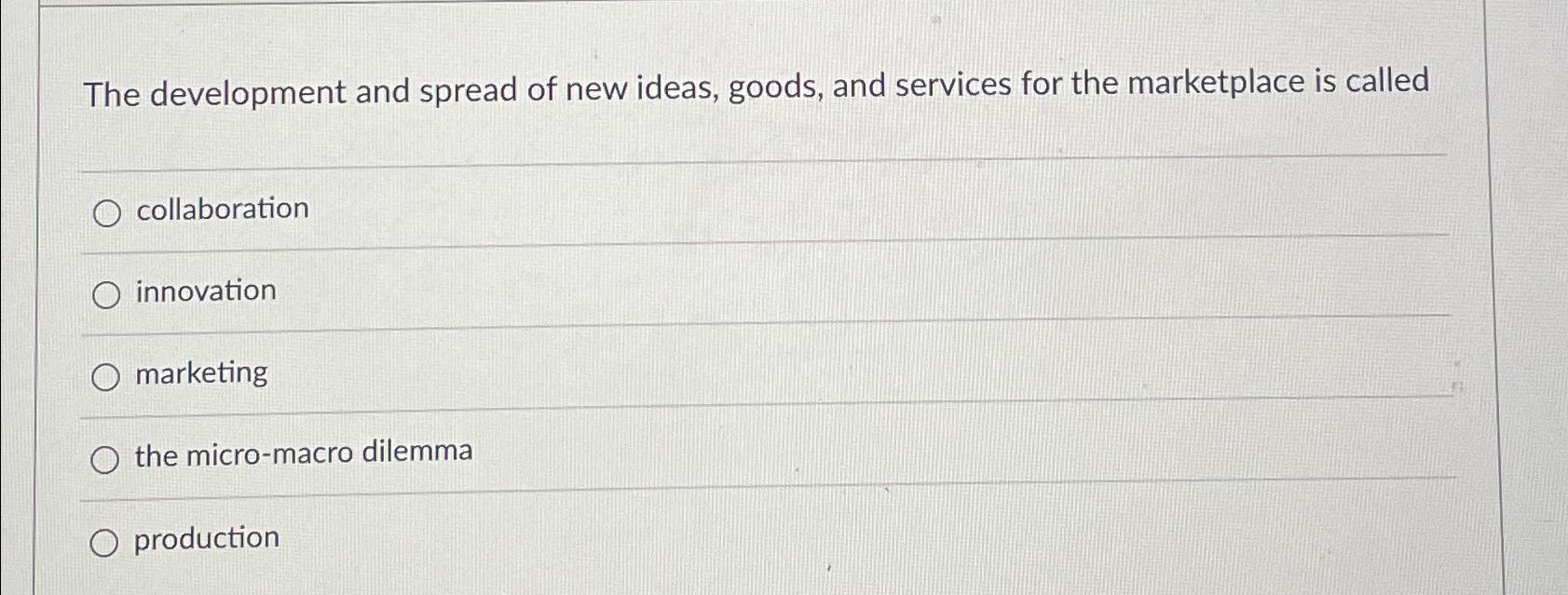 Solved The development and spread of new ideas, goods, and | Chegg.com