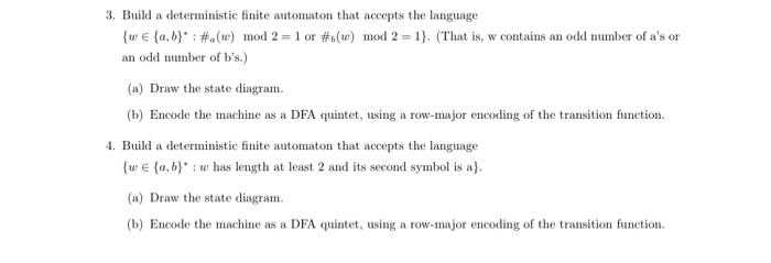 Solved 3. Build a deterministic finite automaton that | Chegg.com