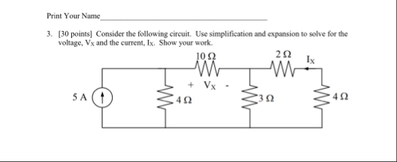 Solved Print Your Name3. [30 ﻿points] ﻿Consider the | Chegg.com