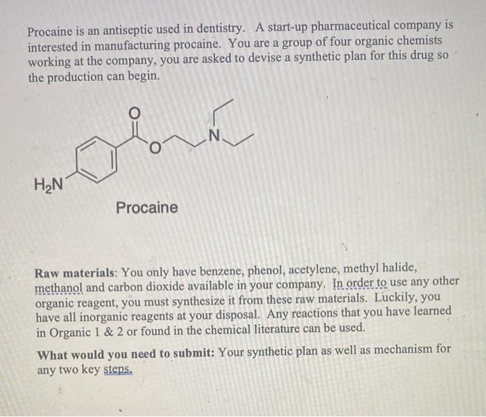 Solved Procaine is an antiseptic used in dentistry. A | Chegg.com