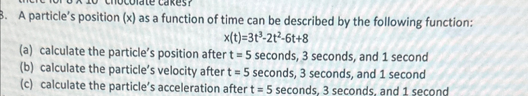 Solved A particle's position ( x ) ﻿as a function of time | Chegg.com