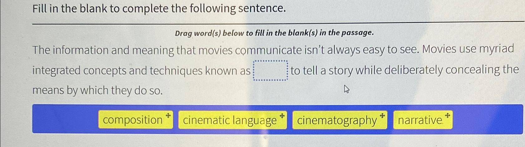 Solved Fill in the blank to complete the following | Chegg.com
