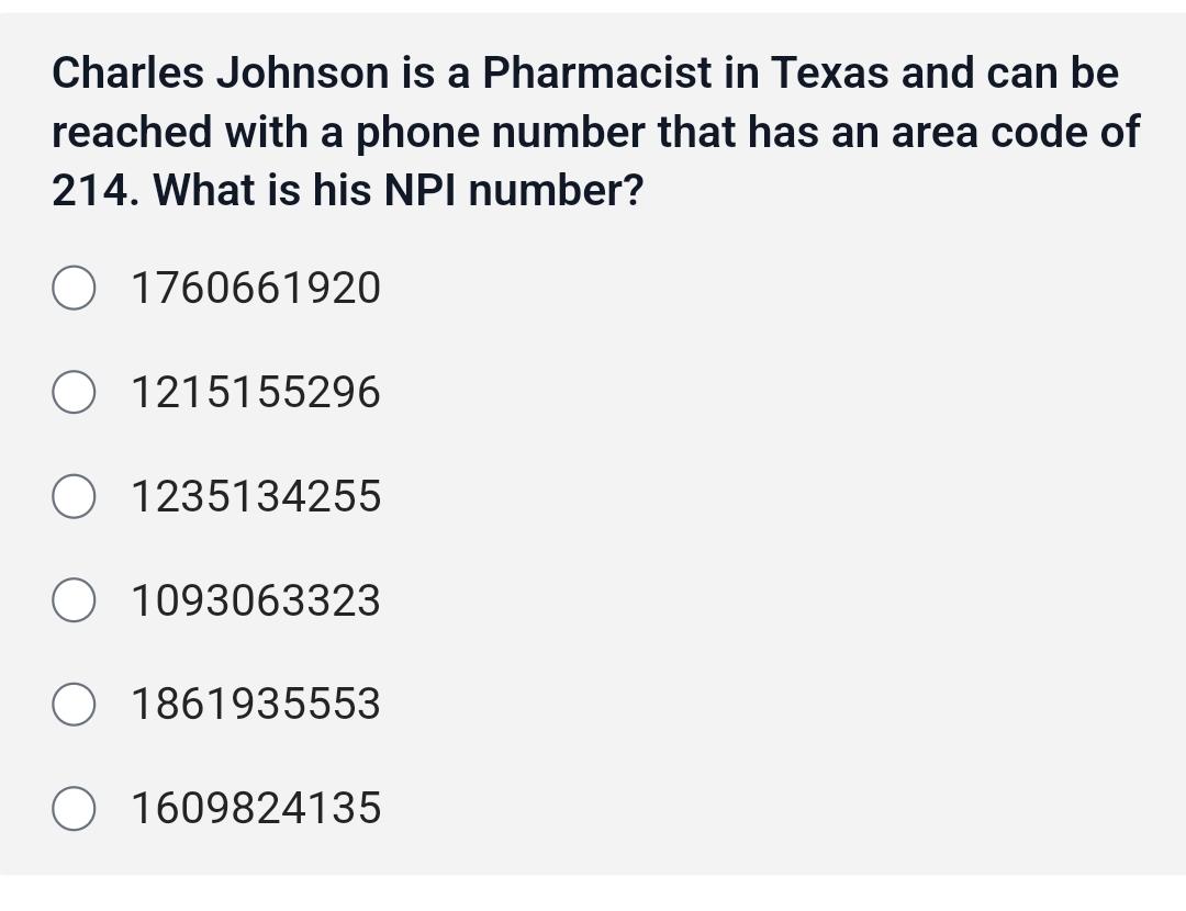 Solved Charles Johnson Is A Pharmacist In Texas And Can Be Chegg