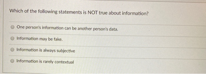 Solved Which of the following statements is NOT true about | Chegg.com