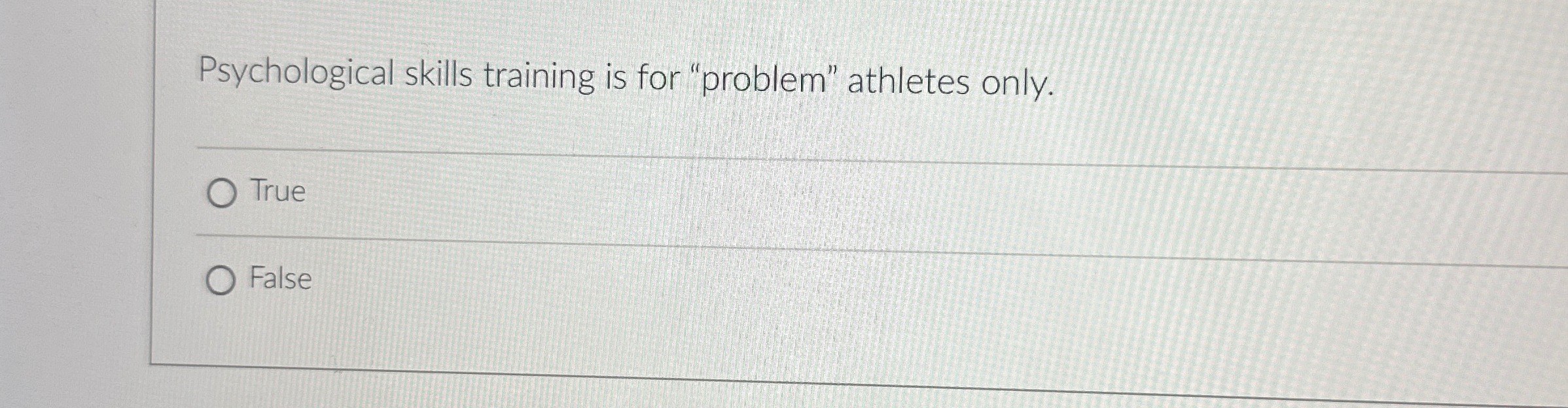 Solved Psychological skills training is for "problem" | Chegg.com