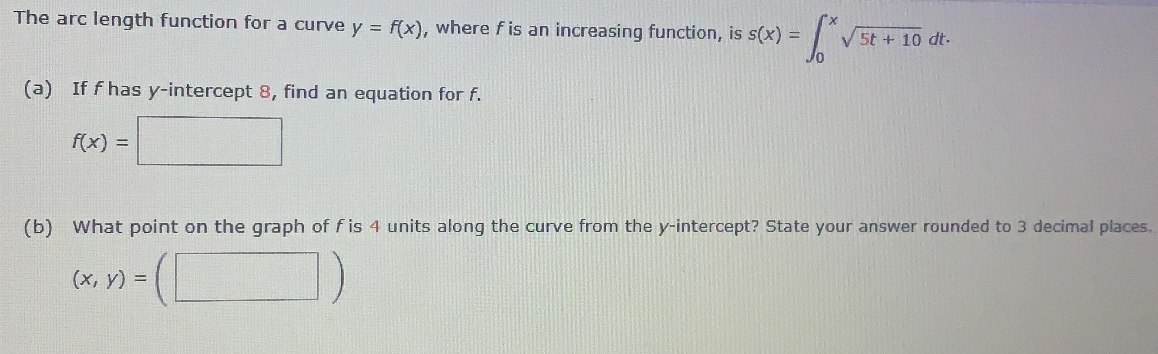 Solved The arc length function for a curve y=f(x), ﻿where f | Chegg.com