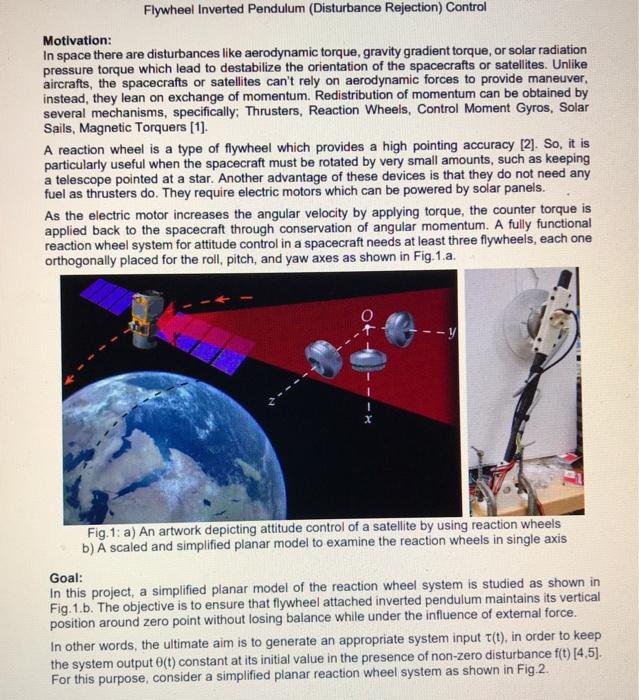 Solved Flywheel Inverted Pendulum Control Neglect electric | Chegg.com