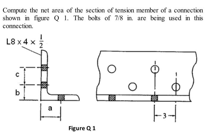 Solved Compute the net area of the section of tension member | Chegg.com