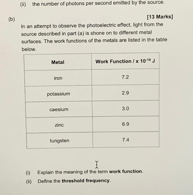 Solved (ii) the number of photons per second emitted by the | Chegg.com