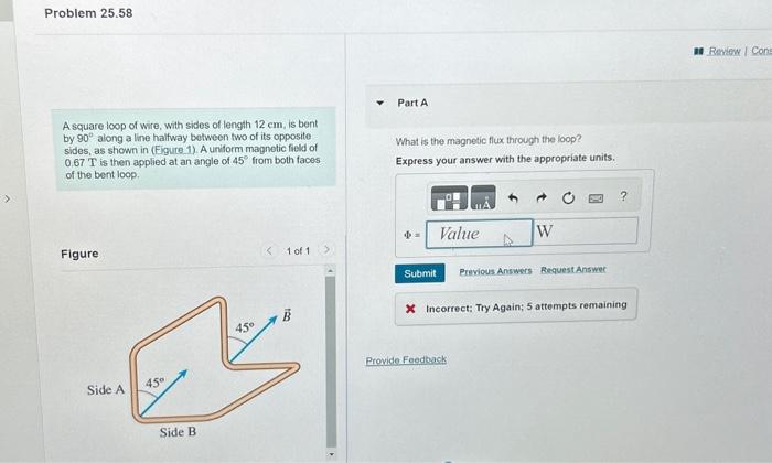 Solved A square loop of wire, with sides of length 12 cm, is | Chegg.com