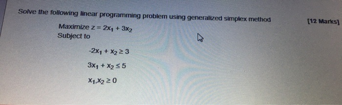 Solved Solve the following linear programming problem using | Chegg.com