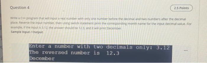 Solved Write a CH progam that will input a real number wich | Chegg.com