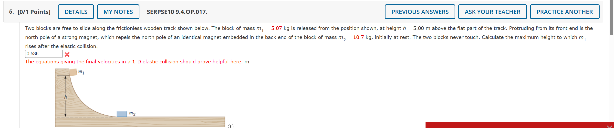 Solved [0/1 ﻿Points] ﻿SERPSE10 9.4.OP.017. ﻿rises after | Chegg.com