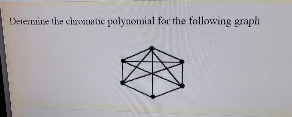 Solved Determine the chromatic polynomial for the following | Chegg.com