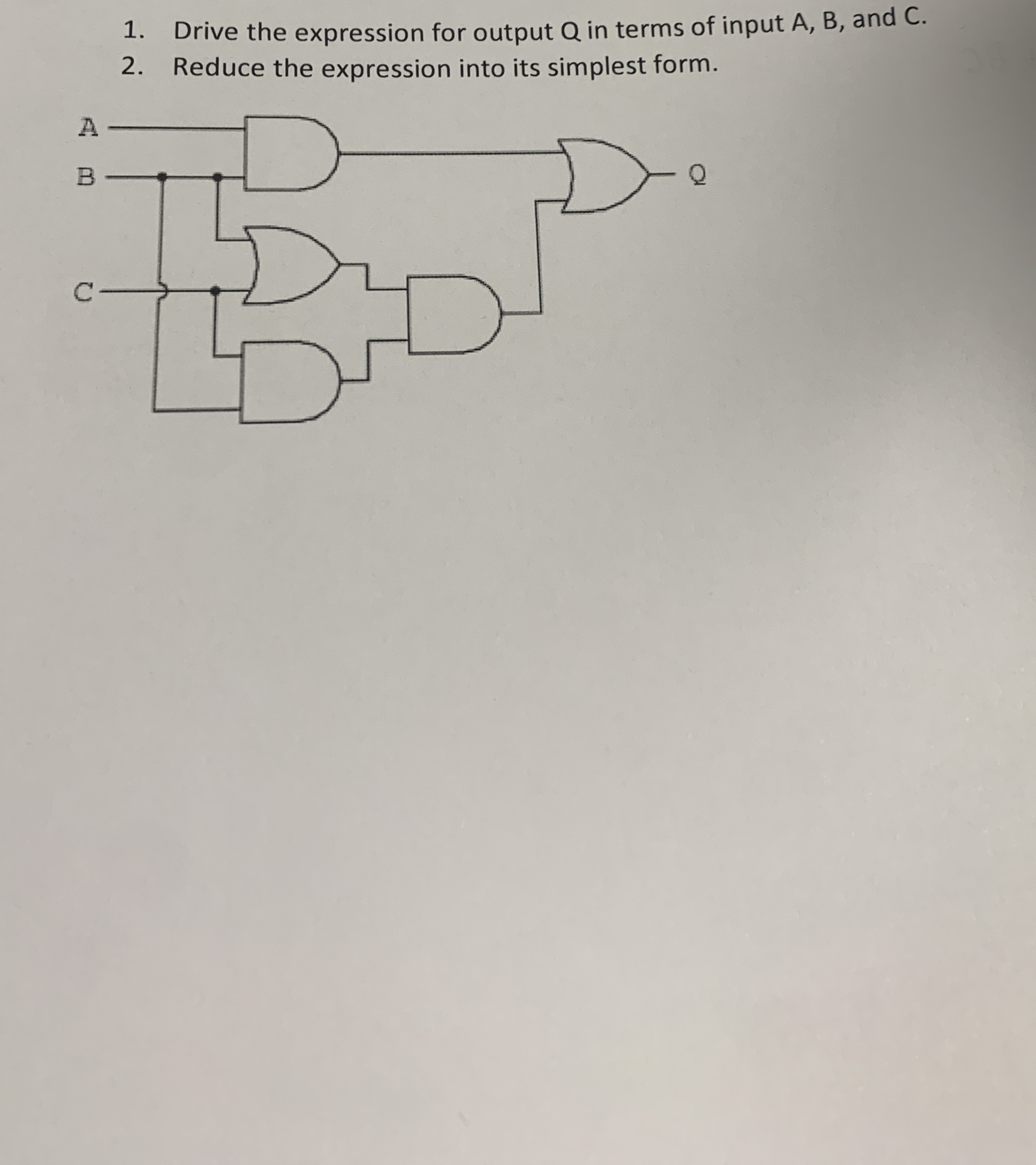 Drive the expression for output Q ﻿in terms of input | Chegg.com