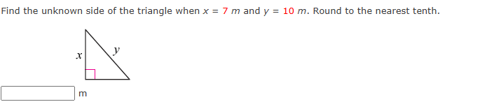 Solved Find the unknown side of ﻿the triangle when x=7m ﻿and | Chegg.com