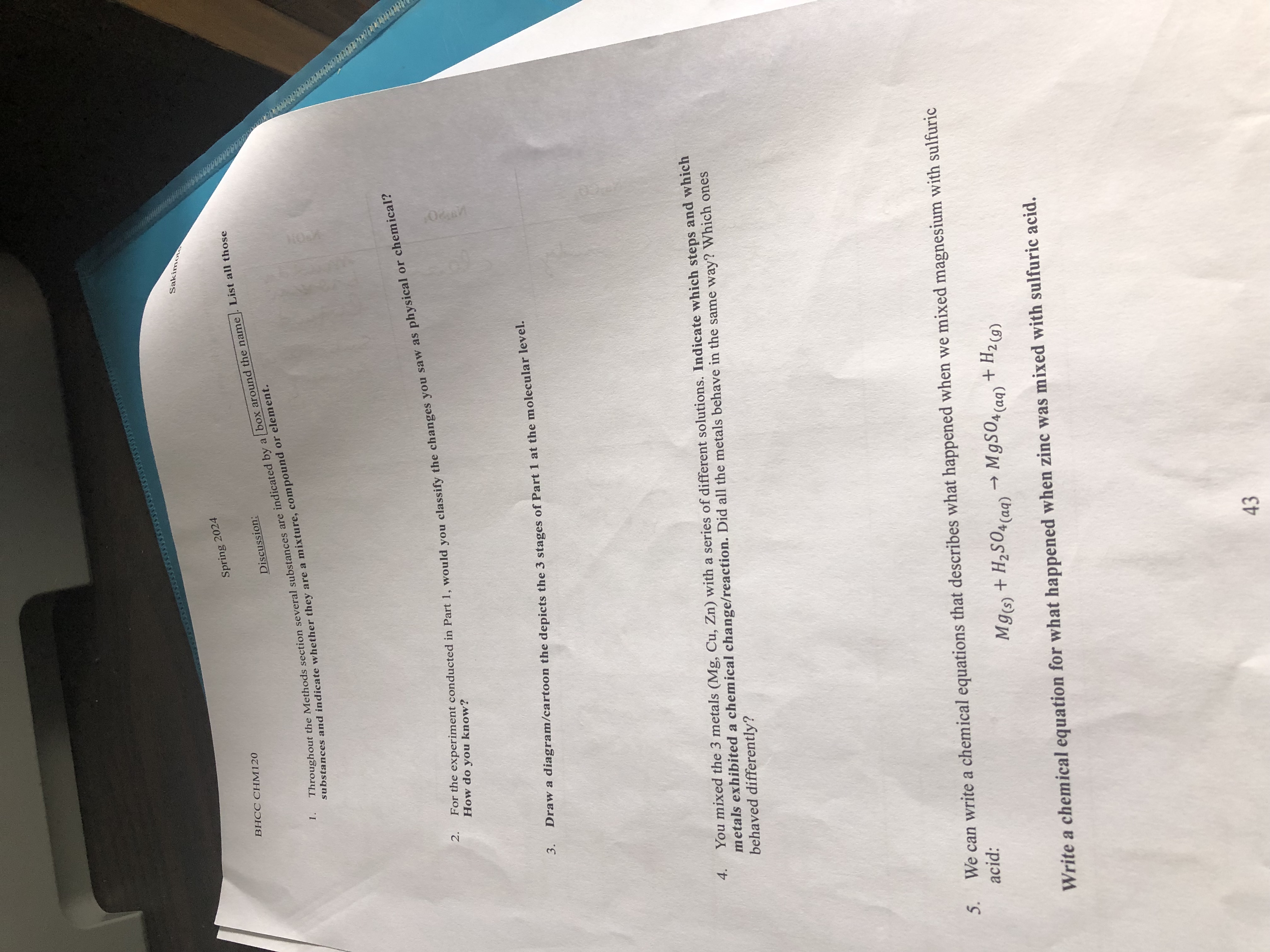 Throughout the Methods section several substances are | Chegg.com