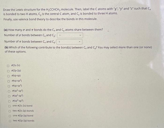 Solved Draw the Lewis structure for the H2CCCH, molecule. | Chegg.com