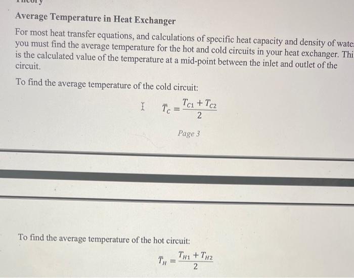 Solved Average Temperature in Heat Exchanger For most heat | Chegg.com