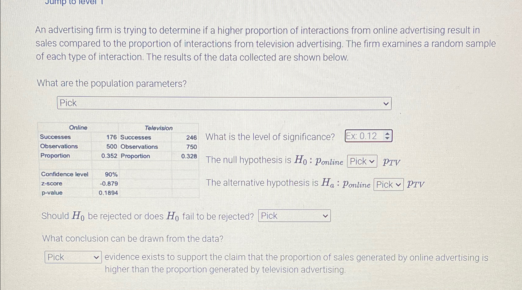 Solved An advertising firm is trying to determine if a | Chegg.com